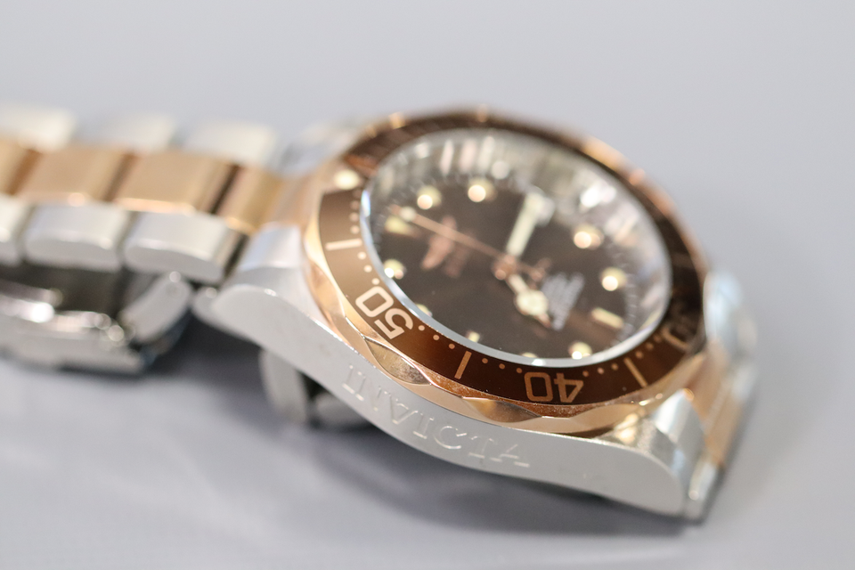 Invicta Mens 11241 Pro Diver Two Tone Stainless Steel Brown Dial ...