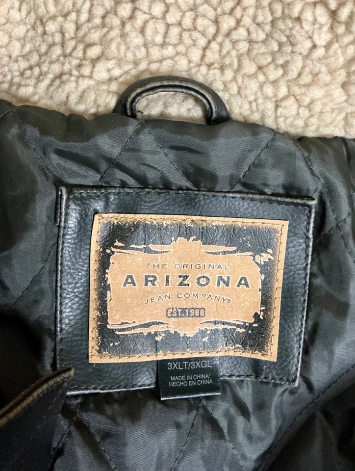 ARIZONA JEANS CO. MEN'S DARK BROWN FAUX LEATHER BOMBER WINTER JACKET ...