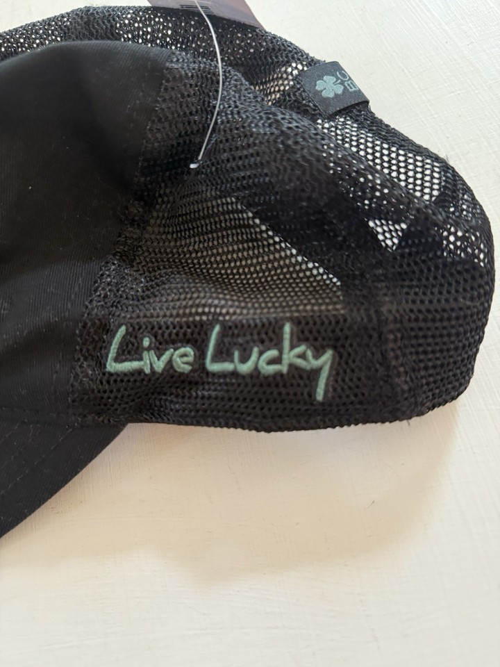 NWT BLACK CLOVER LIVE LUCKY Mesh Baseball Hat Cap Embroidered Black ...