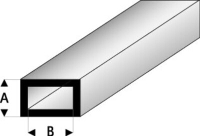 Maquett 421-51 - Styrene Profile - Empty Rectangle 2 X 4 X 300 Mm - 2 ...