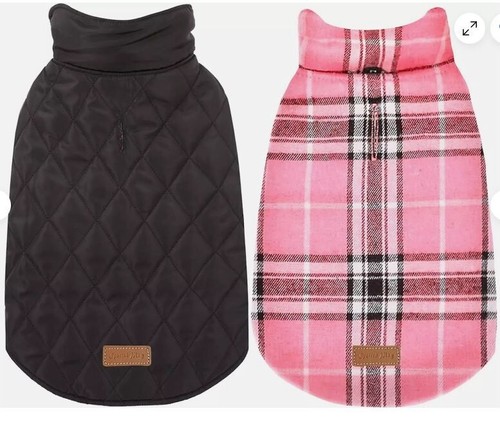 Spotted Play Warm Dog Coat XS Reversible Waterproof Winter Jacket Pink ...