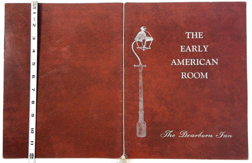 1990's Vintage Menu THE DEARBORN INN - EARLY AMERICAN ROOM Dearborn ...