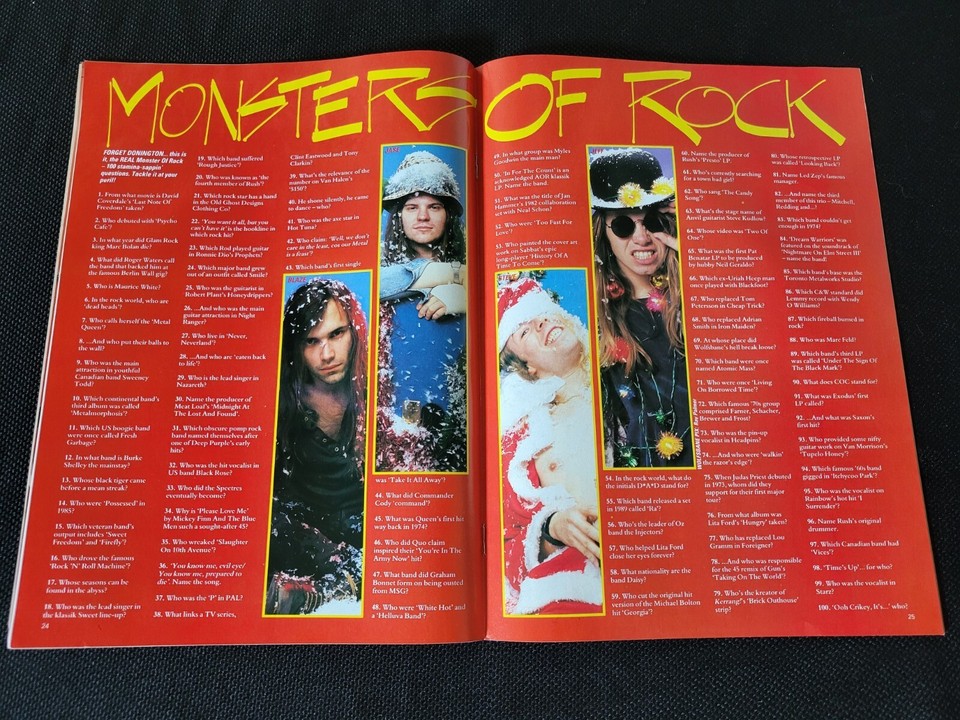 Kerrang! Magazine, Kerrangmas Kwizz 1990 Edition, GNR, Iron Maiden ...