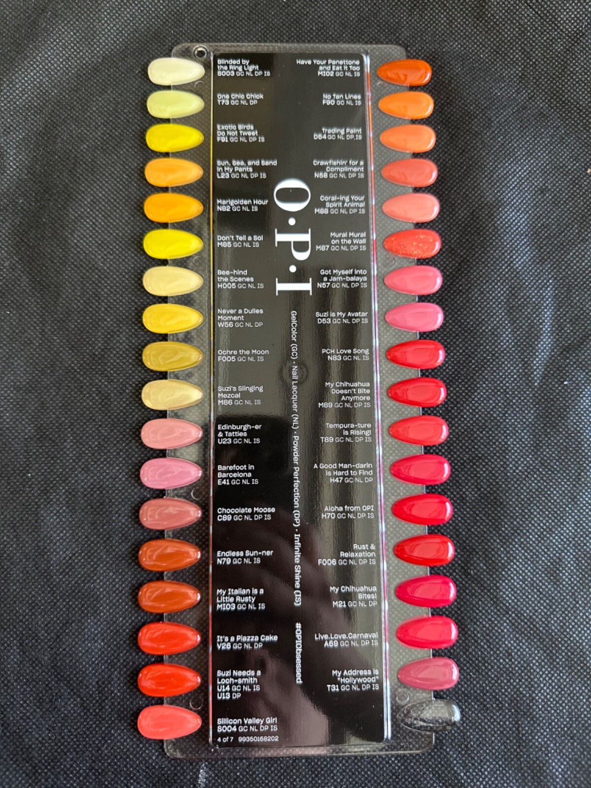 OPI Color Chart - Gel Color, Infinite Shine, Nail Lacquer, Powder ...