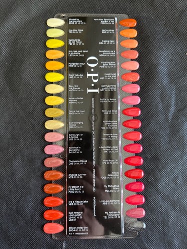 OPI Color Chart - Gel Color, Infinite Shine, Nail Lacquer, Powder ...