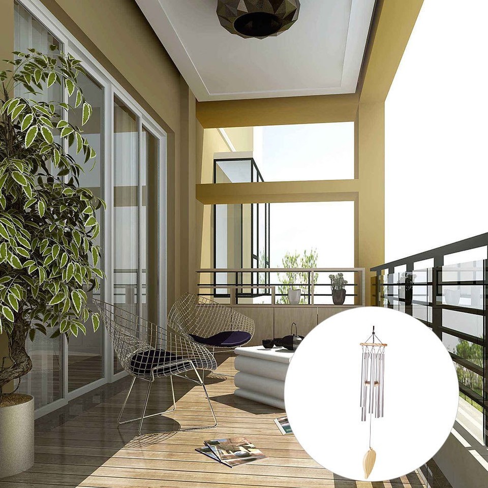 Wind Bell Chime Garden Hanging Ornaments Outdoor Metal Aluminum Tube ...