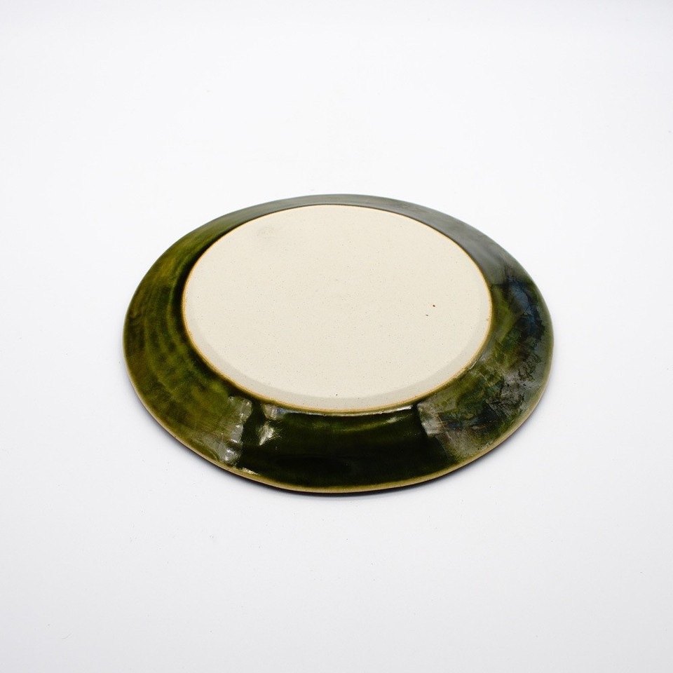 Mino ware! ZO ☆Oribe Ajiro Medium Plate LE31B New Plate Cake Plate ...