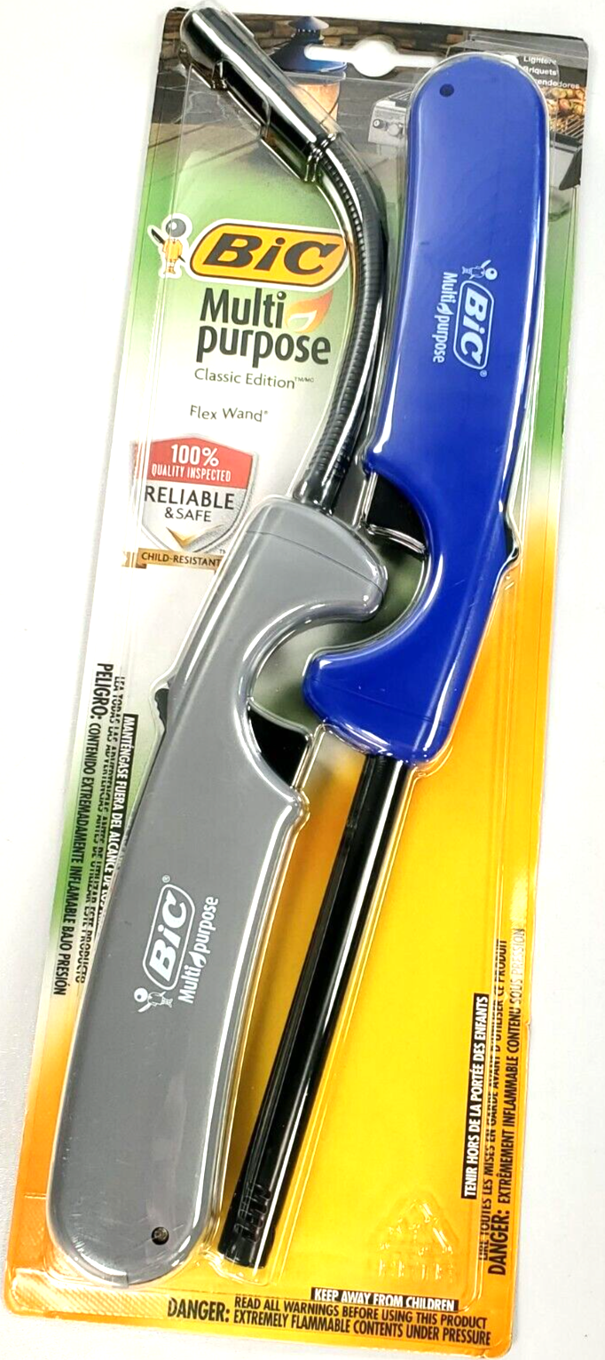 2 PK BBQ Grill Lighter BiC Flex Wand & CLASSIC Multi-Purpose LONG BiC ...