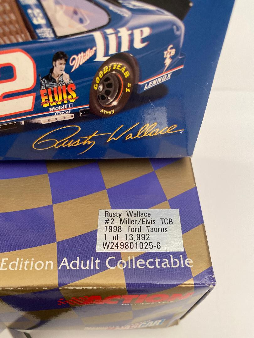 NASCAR 1998 RUSTY WALLACE #2 MILLER LITE / ELVIS TCB 1/24 CAR 1 OF ...