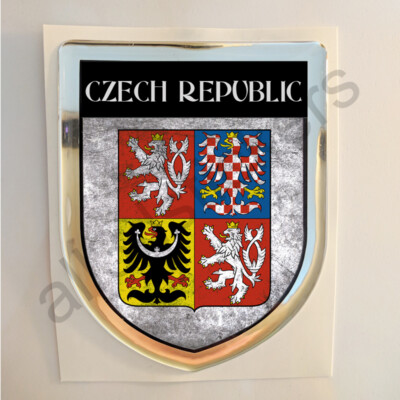 Czech Republic Sticker Coat of Arms Resin Domed Stickers Flag 3D ...