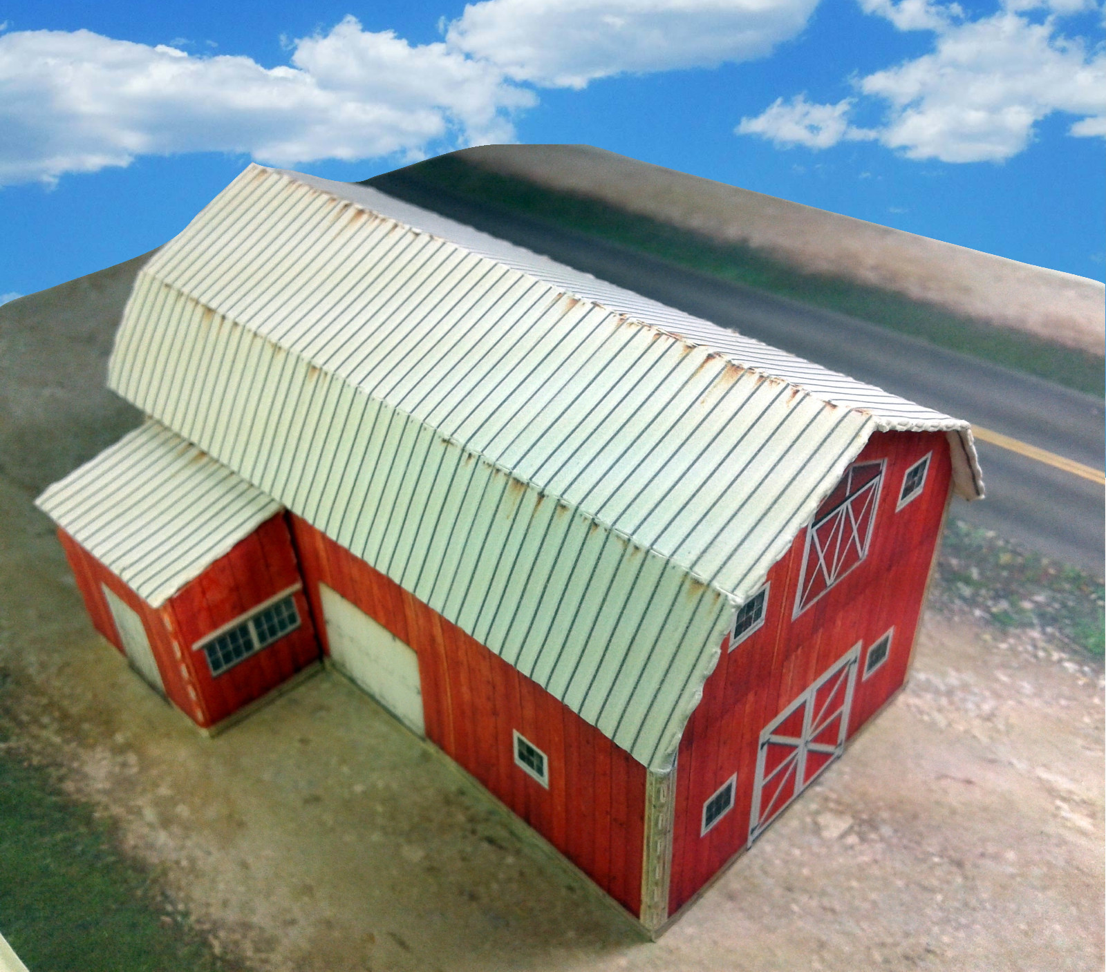 N Scale Building - 23' Tall Medium Size Barn Coverstock Paper Pre Cut ...