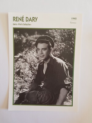 RENE DARY dans Port d'attache - CARTE FICHE CINEMA PORTRAIT DE STAR | eBay