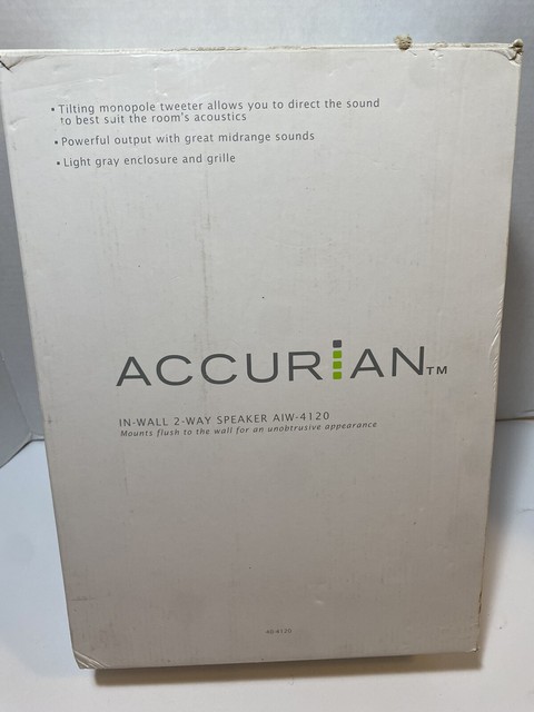 Accurian in Wall 2 Way Speaker 40-4120 Light Gray Enclosure Grille 100 ...