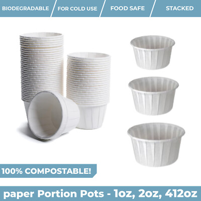 Paper Ramekin Compostable Paper Souffle Cup Portion Pots Sauce Dip Pots ...