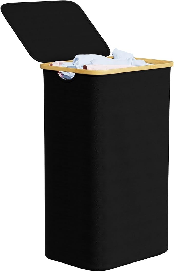 SpaceAid Laundry Hamper with Lid, 110L Large Tall Clothes Basket Bin ...