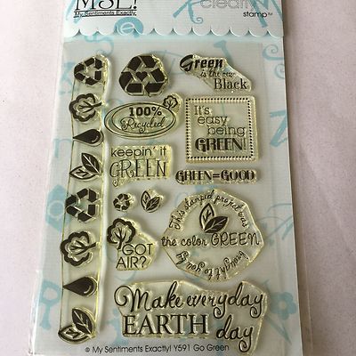 MSE RUBBER STAMP clear cling set - Y591 - Go Green - NEW | eBay