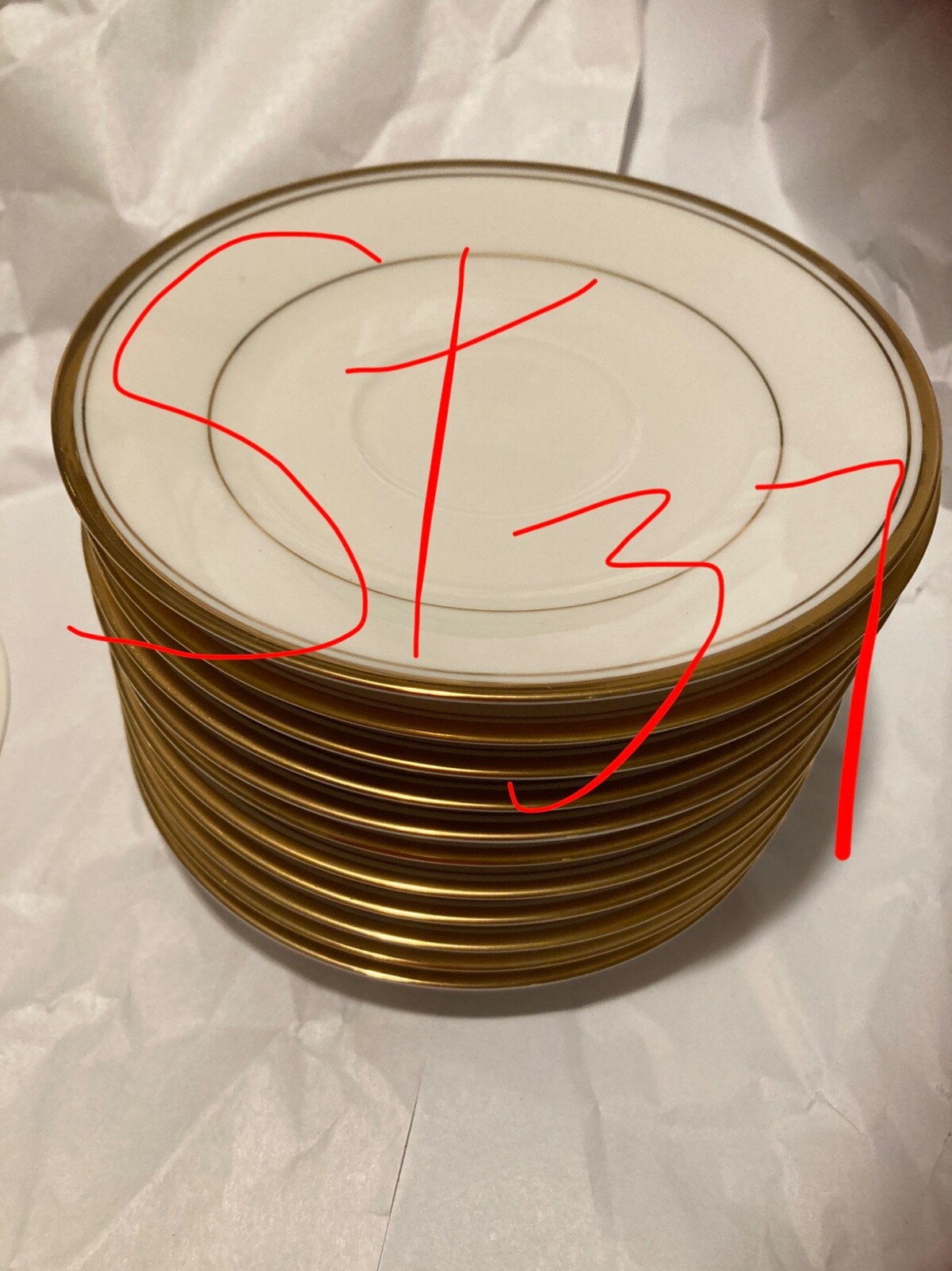 Noritake Linton 7552 Cup and Saucer Set of 2 Cream Gold Trim Ivory ...