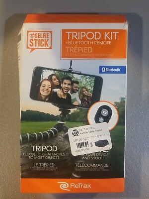 BRAND NEW ReTrak Selfie Stick Phone Tripod Kit w/Bluetooth Remote | eBay