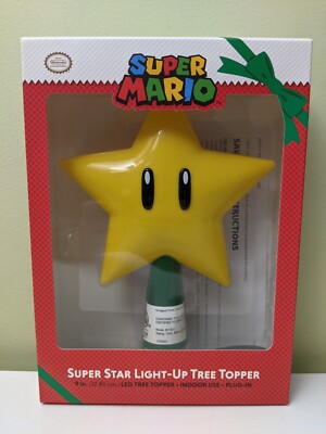 Super Mario Tree Topper Super Star Gen 2 Light Up Plug In 9" | eBay