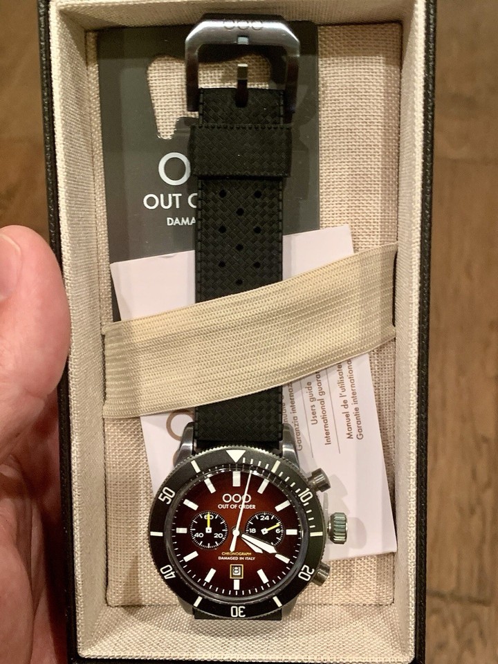 NEW Out Of Order OOO 43MM Red Pilot Cronografo Chronograph Watch - 001 ...