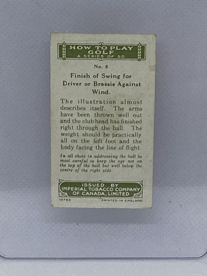 1925 Imperial Tobacco How To Play Golf #8 Arthur Havers (SET BREAK) (B ...