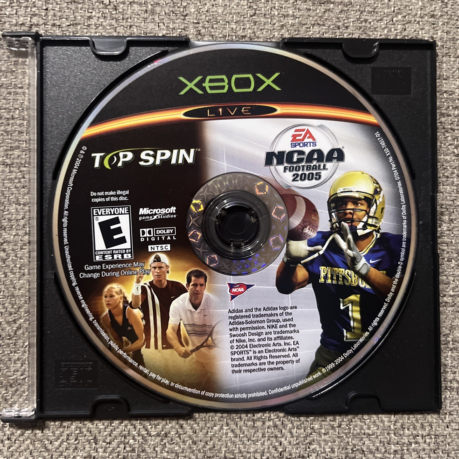 NCAA Football 2005 / Top Spin Combo (Microsoft Xbox, 2004) Disc Only ...