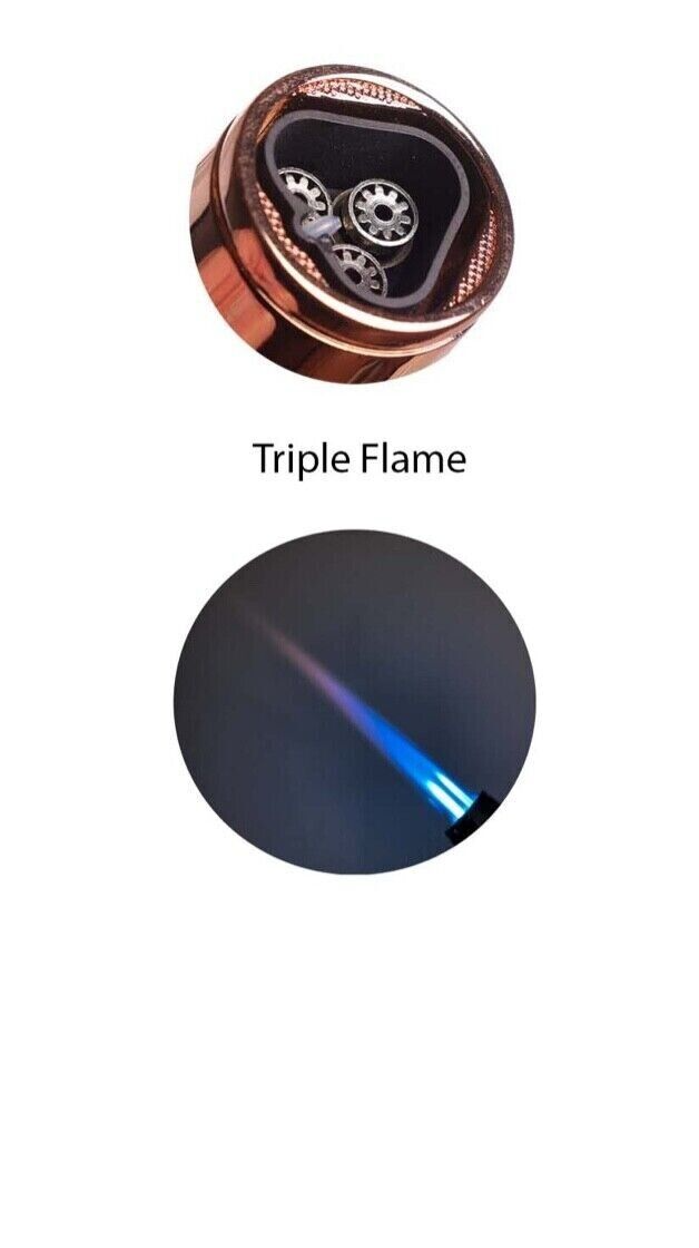 TESLA® Coil Lighters Mini Triple Flame Butane Refillable Torch Lighter ...