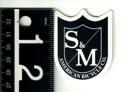 S&M Bicycle Company Sticker 1.8 in x 2.3 in Black/White BMX Cycling ...
