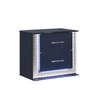 LUXURY Modern LED 5PC Gloss Blue Queen King Contemporary Bedroom Set B ...