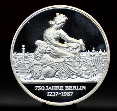 750 Jahre Berlin 1237-1987 High Relief 5oz .999 Fine Silver Round ...