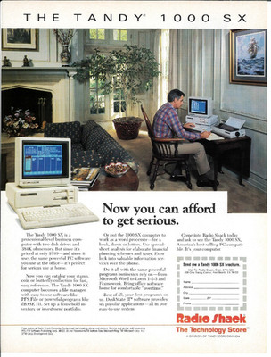 1987 RADIO SHACK TANDY 1000 SX Computer Vintage Magazine Print ...