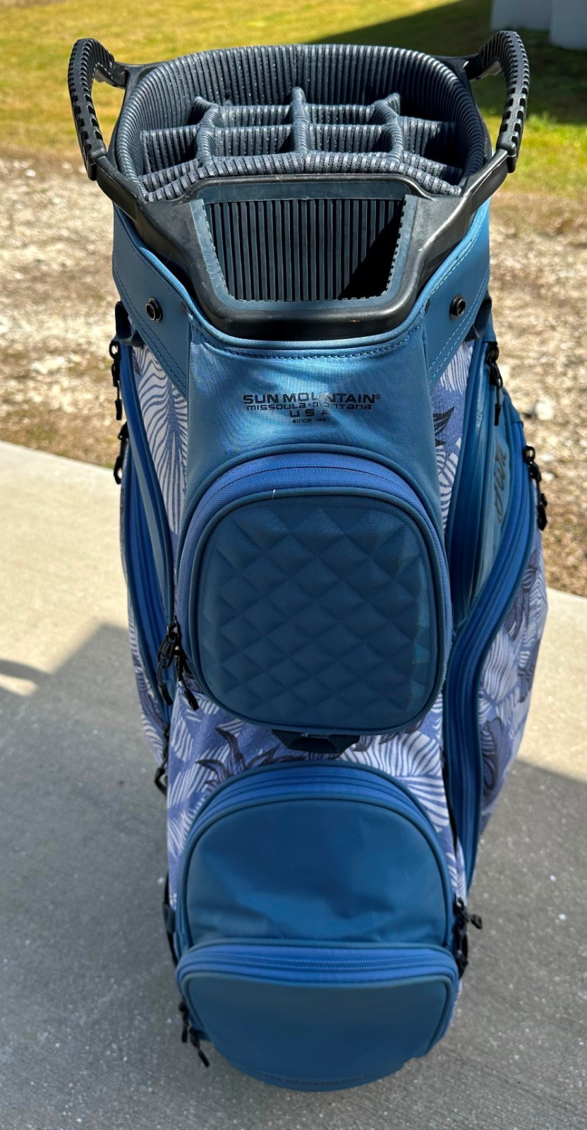 Ladies Sun Mountain DIVA Blue 14-Way Cart Golf Bag 7-pocket w/ Rain ...