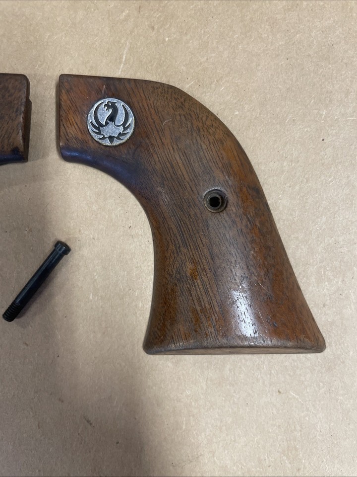 Vintage Ruger XR3-RED Smooth Wood Grips & Screw - Single Six ...