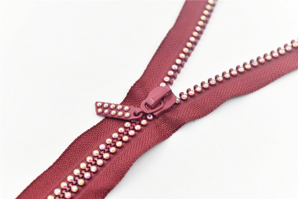 Rhinestone Zipper 60cm 2row Silver Gold Crystal AB Clothes Jacket Sew ...