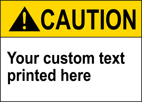 CAUTION YOUR CUSTOM TEXT PRINTED HERE | Adhesive Vinyl Sign Decal | eBay