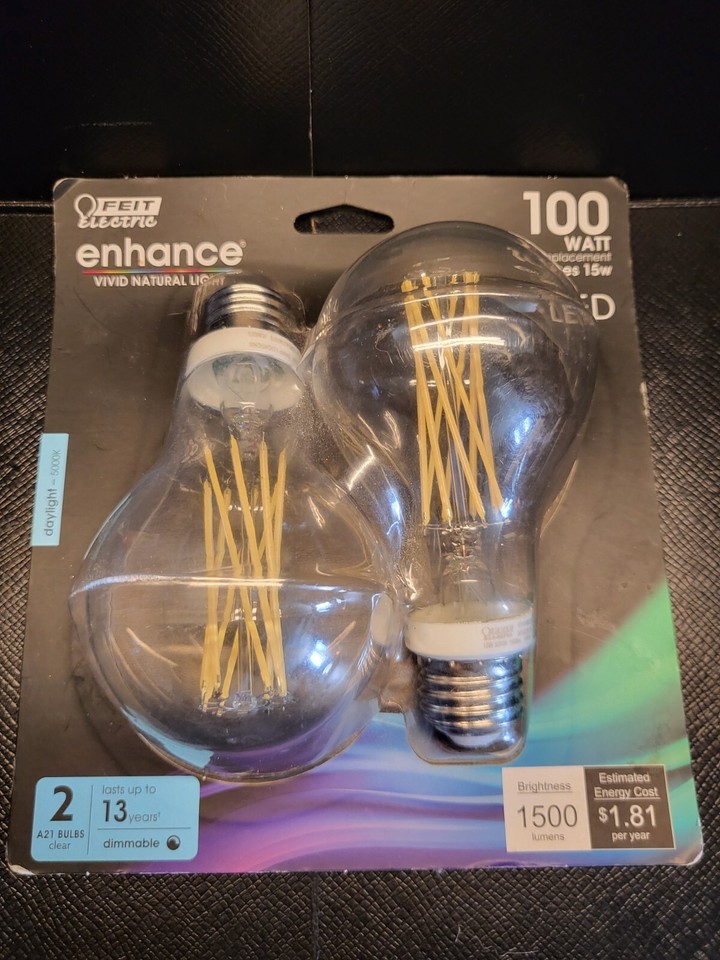 Feit Electric Enhance A21 E26 (Medium) Filament LED Bulb Daylight 100 ...