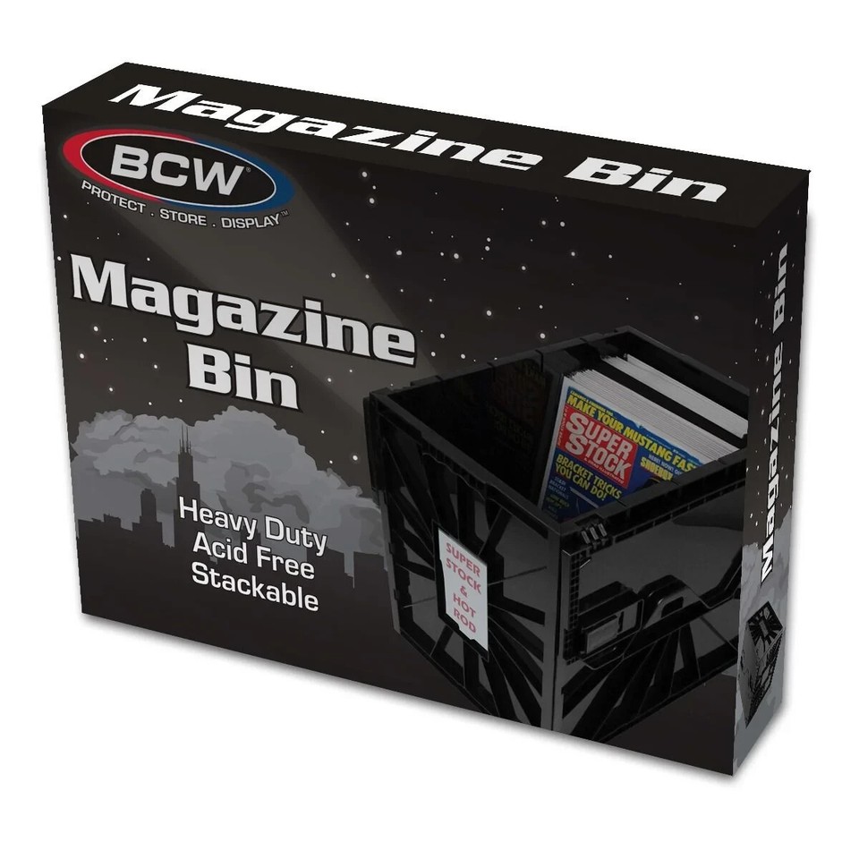BCW Plastic Magazine Storage Bin Heavy Duty Stackable Document Storage ...