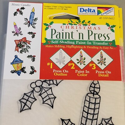 NEW Delta Paint 'n Press Christmas Candles Lantern Crafts Transfers Lot ...