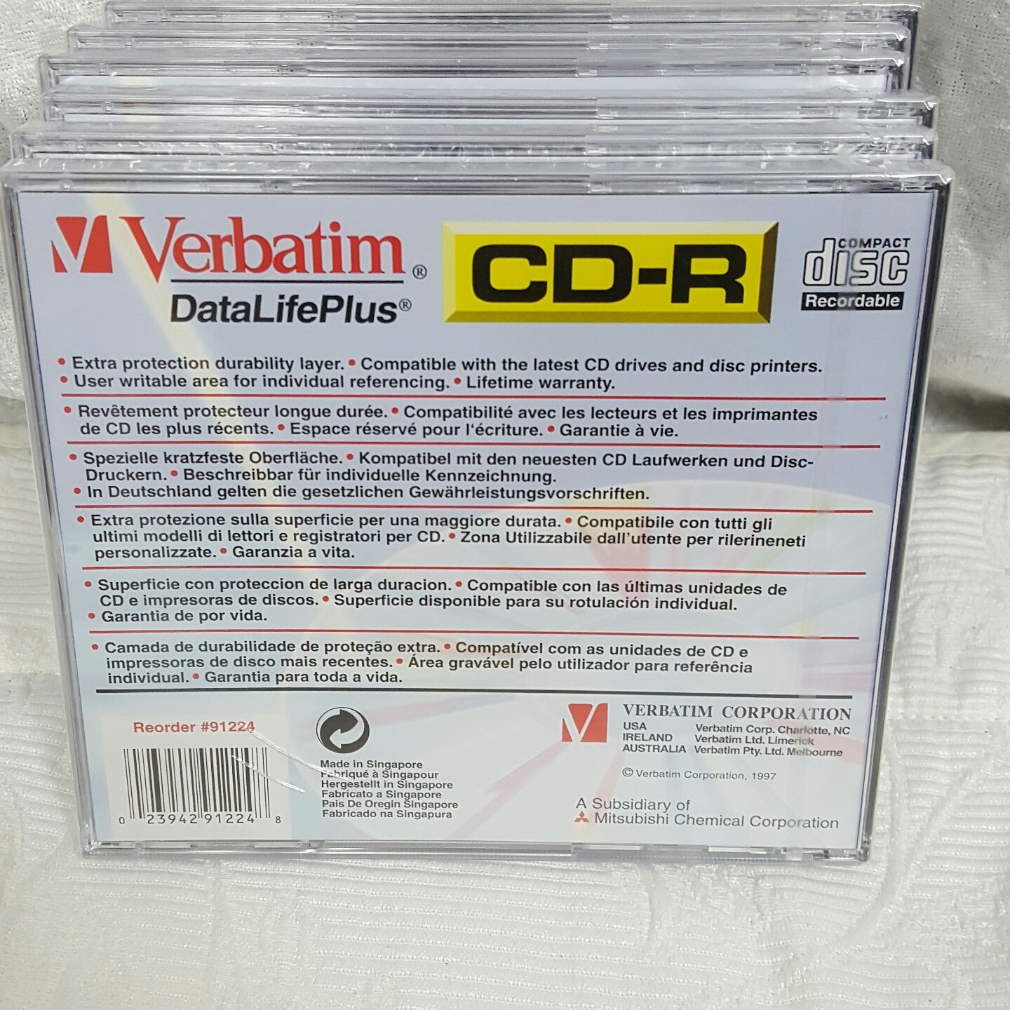 Verbatim DataLifePlus CD-R 650mb 74min Compact Disk Recordable Sealed 6 ...