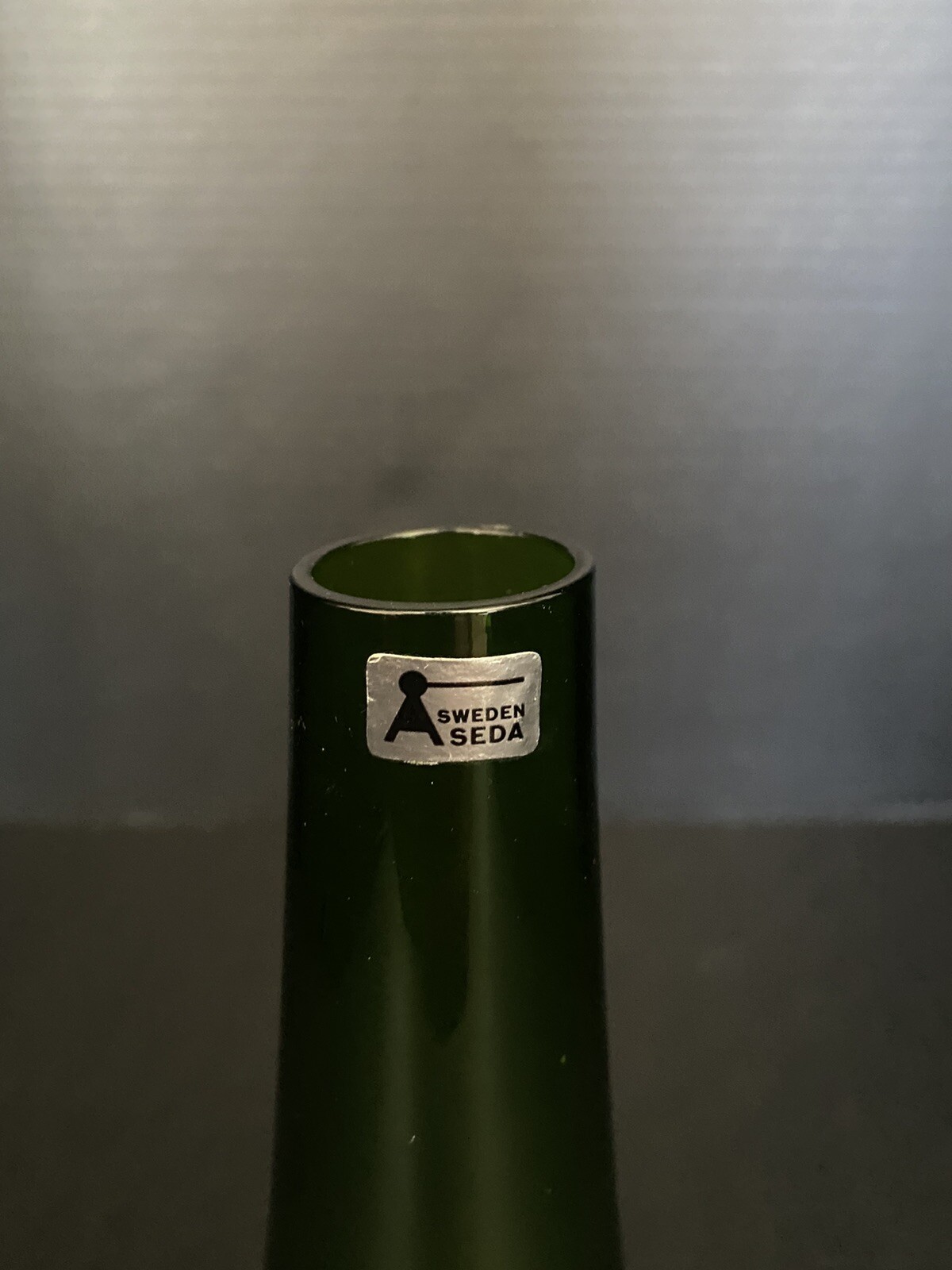 Mid Century Modern Seda Art Glass Green Vase Sweden 9 Inch | eBay