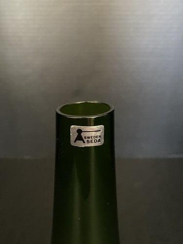 Mid Century Modern Seda Art Glass Green Vase Sweden 9 Inch | eBay