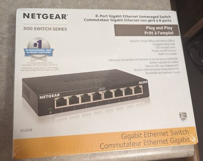 NETGEAR GS308-300PAS GS308 8 Gigabit Port Unmanaged Ethernet Switch ...