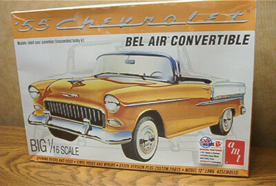 AMT '55 CHEVY BEL AIR CONVERTIBLE BIG 1/16 SCALE MODEL KIT #1134 | eBay