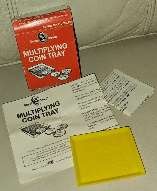 Vintage Royal Magic Multiplying Coin Tray Trick Gag Illusion Box ...