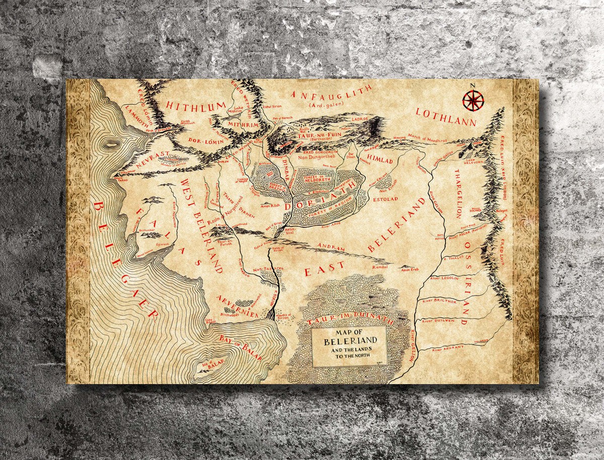 Silmarillion Map Beleriand And Realms Of The North Detail | Sirielle