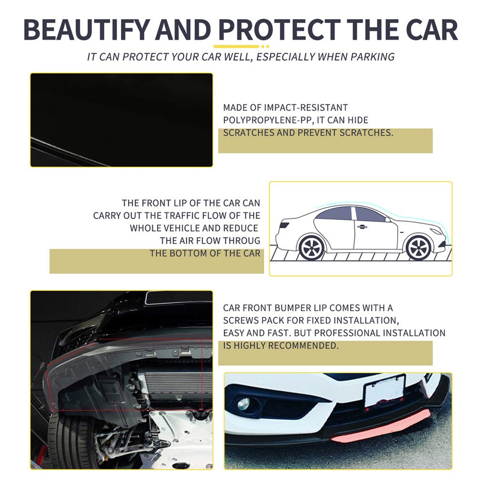 For ACURA TLX 2023-2025 Type S Front Bumper Lip Spoiler Splitter Glossy ...