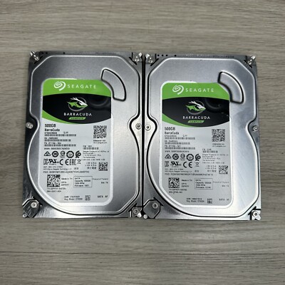 (2) Seagate BarraCuda ST500DM009 500GB 7200K RPM 6Gb/s 3.5 INCH SATA ...
