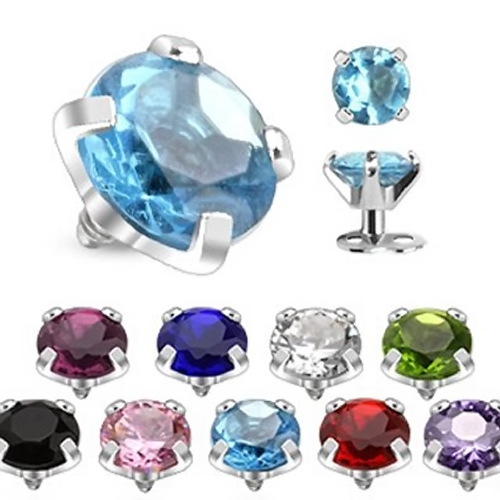 BodyJewelryOnline Dermal Piercing Tops 9 or 18 Piece Prong Set Round ...