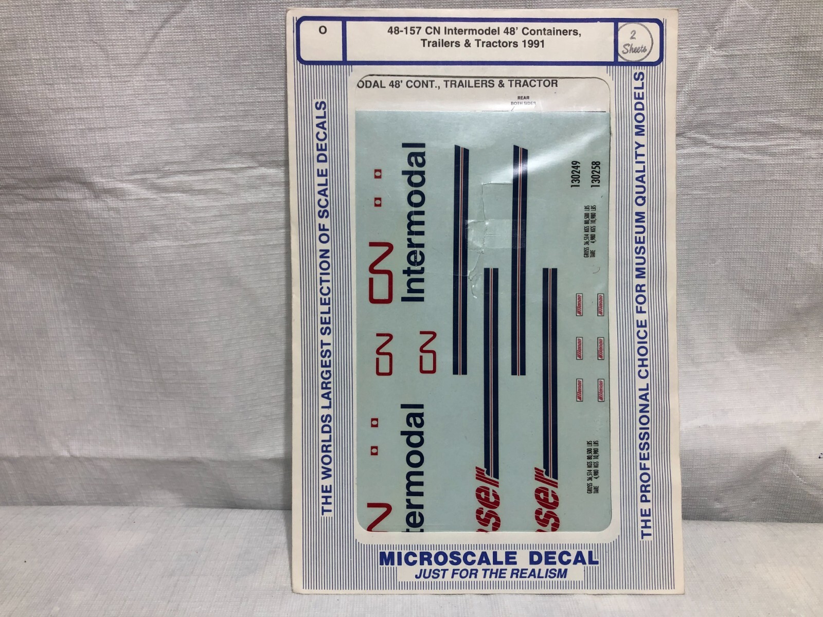 O Scale Microscale Decals 48-157 CN Intermodal 48' Containers Trailers ...