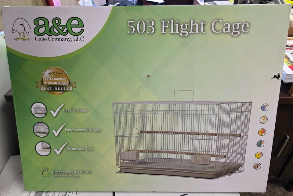 AE503 FLIGHT CAGE 24" X 16"X 16" PERFECT FOR CANARIES, FINCHES AND ...